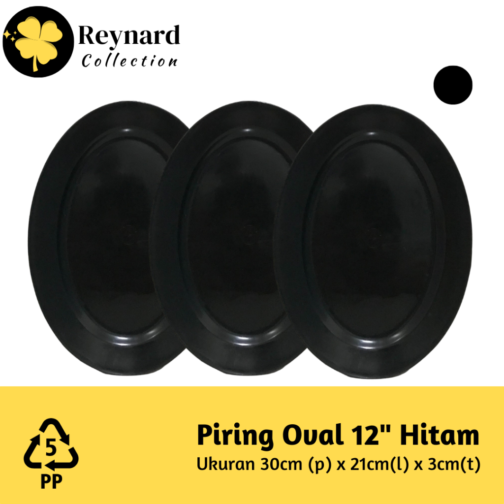 Jual Piring Oval 12 Inch Warna Melamine Hitam Plastik Tebal Super High ...