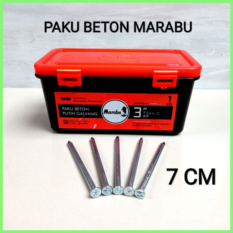 Jual Paku Beton , Paku Tembok MARABU 7CM Per ( 5 pcs ) Putih Galvanis | Shopee Indonesia