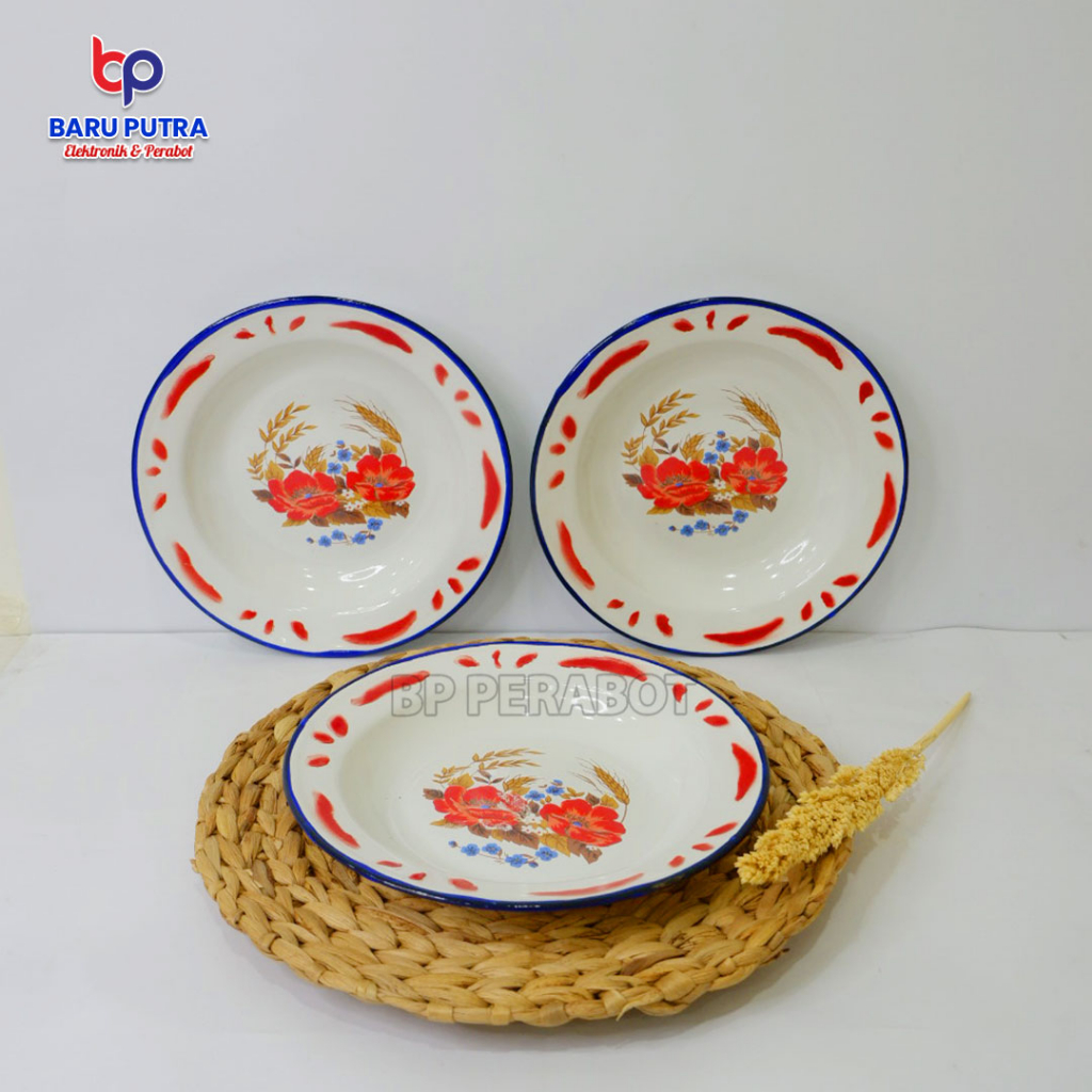 Jual Piring Jadul / Enamel / Kaleng Ukuran / Piring Enamel / Piring ...