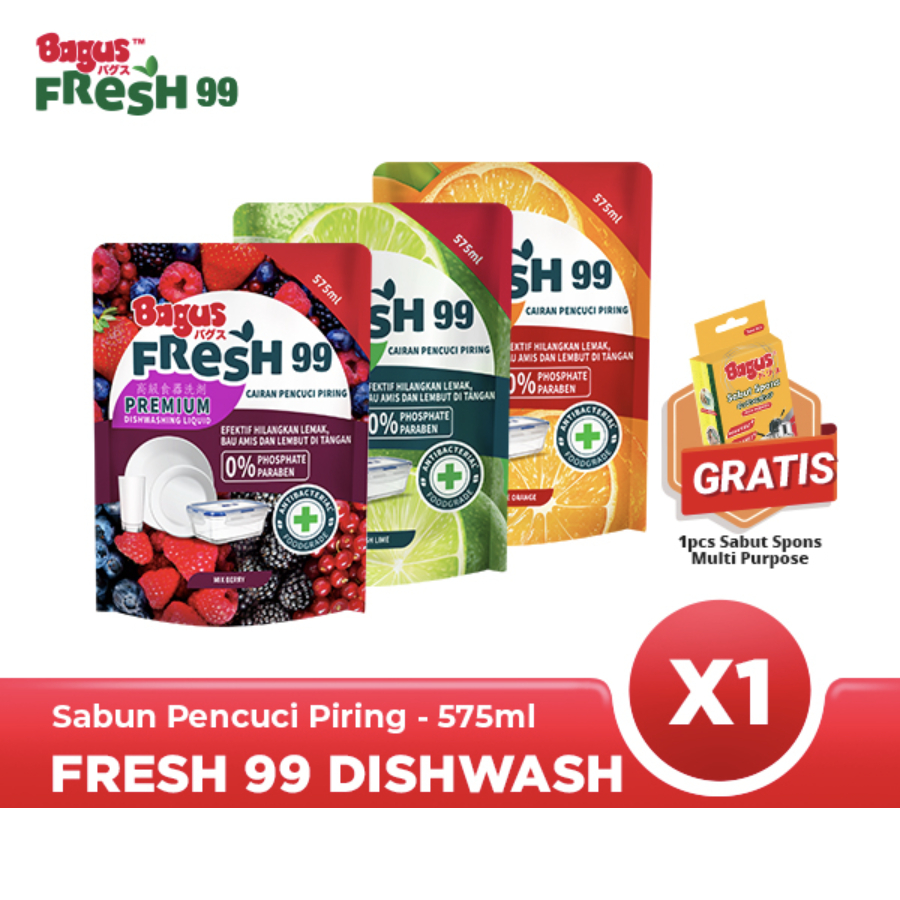 Jual Bagus Fresh 99 Cairan Pencuci Piring - REFILL 575ml | Shopee Indonesia