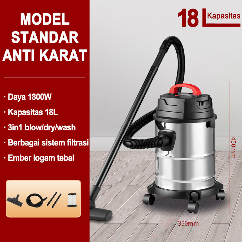 Jual Vacuum Cleaner Wet & Dry 18L / filter washable, sedot basah ...