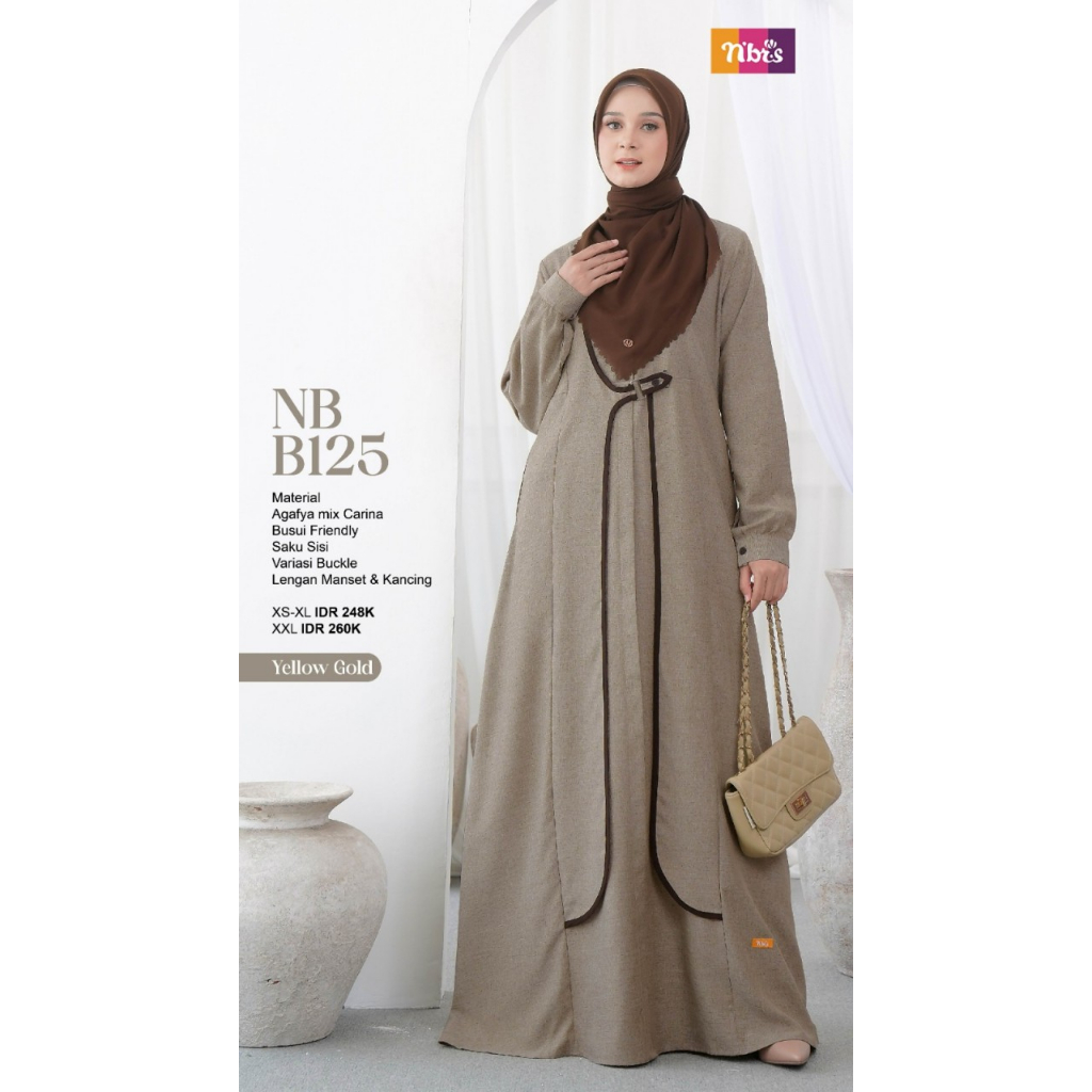 Jual Gamis Nibras NB B125 (Gamis Nibras Polos) | Shopee Indonesia