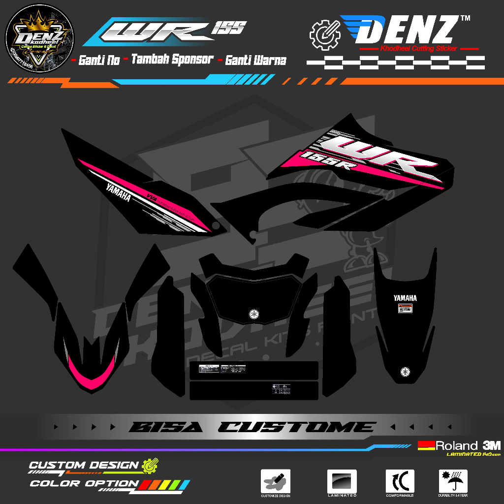 Jual SETRIPING YAMAHA WR 155 MOTIF ORI FREE FULL DSIGIN FULL CUSTOME ...
