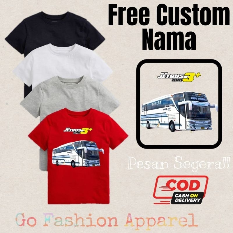Jual Baju Kaos Anak Custom Bus Tunggal jaya kids panda Bahan Premium { FREE NAMA } | Shopee ...