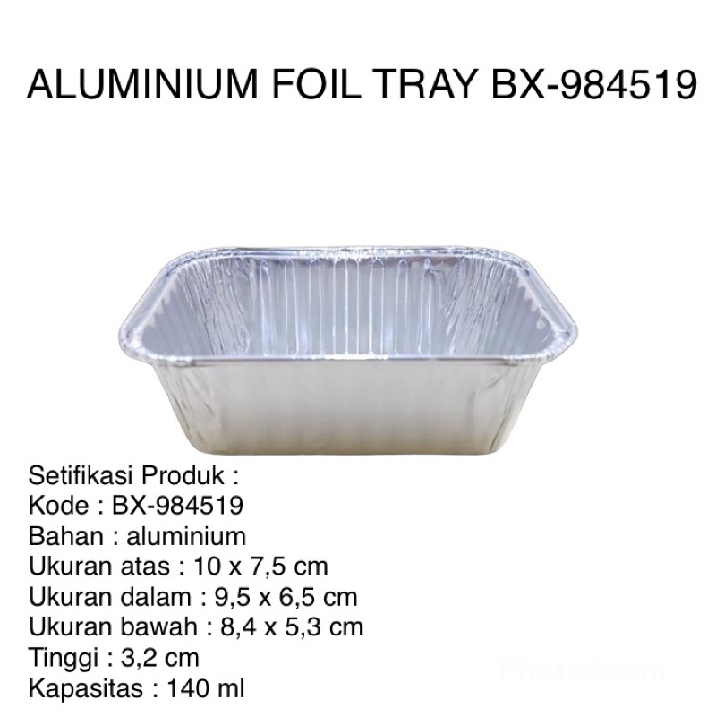 Jual Alumunium foil Tray cup BX 984519 dengan tutup / Aluminium foil tray cup BX 984519 140ml ...