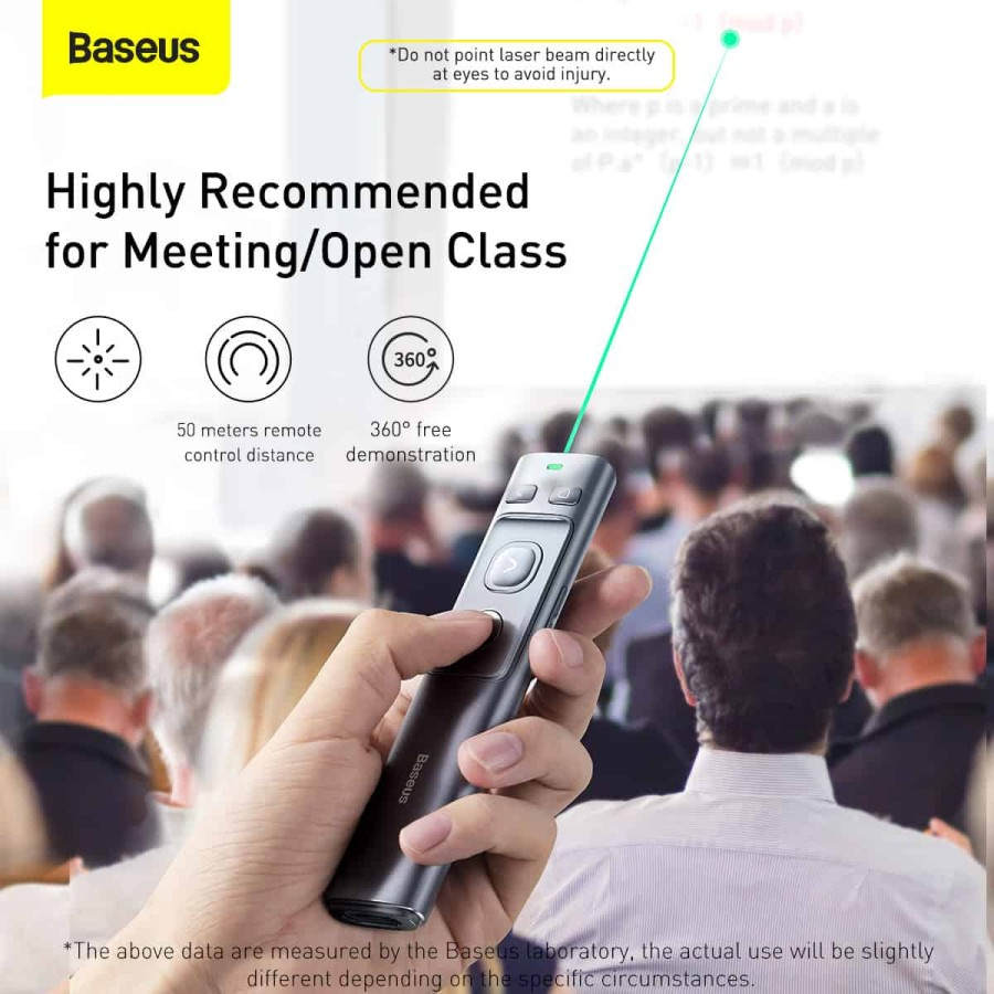 Jual BASEUS WIRELESS LASER PRESENTER RECHARGEABLE GREEN POINTER LASER ...