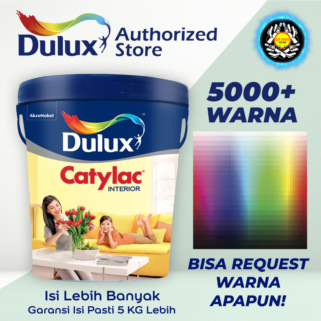 Jual CAT DINDING DULUX 5 KG SEMUA WARNA TINTING KOMPUTER CAT AIR CAT ...