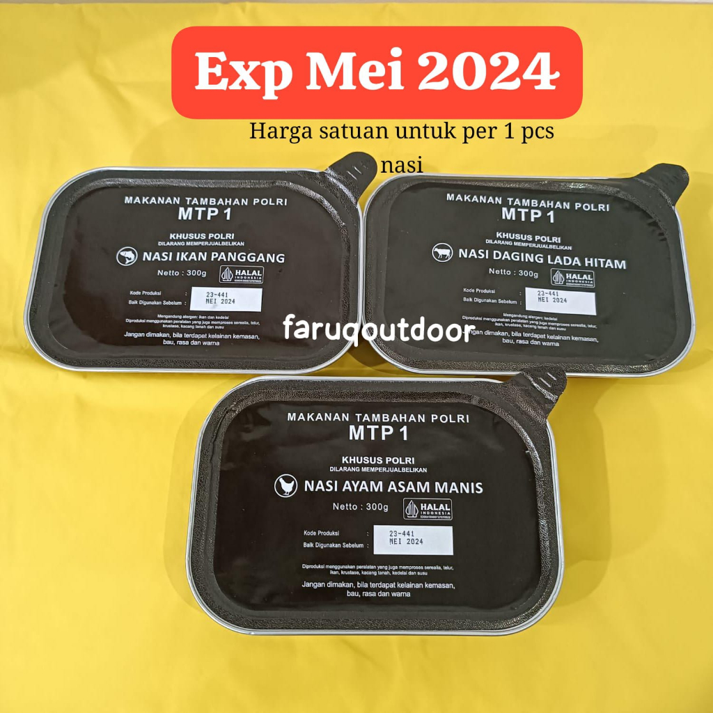 Jual Ransum Makanan Tambahan Awet MTP1 Makanan Survival Activity ...
