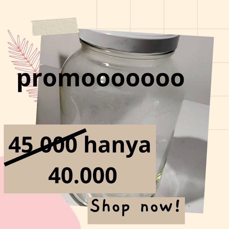 Jual toples kaca untuk fermentasi kombucha 3 ltr | Shopee Indonesia