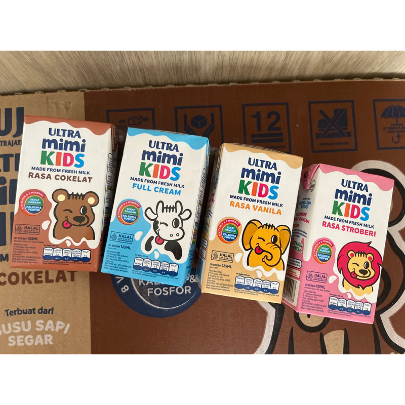 Jual Bisa MIX 1 Dus 40pcs / Susu Ultra Mimi Kids 125 ml / Exp. Juli 2024 / Cokelat / Strawberry ...