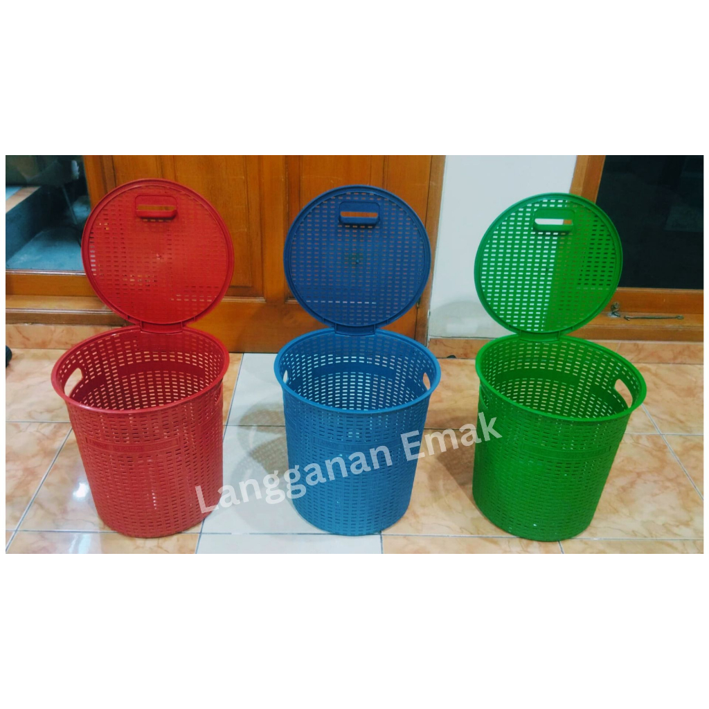 Jual Keranjang Baju Kotor Laundry Box Basket Plastik Rotan Bulat Tabung ...