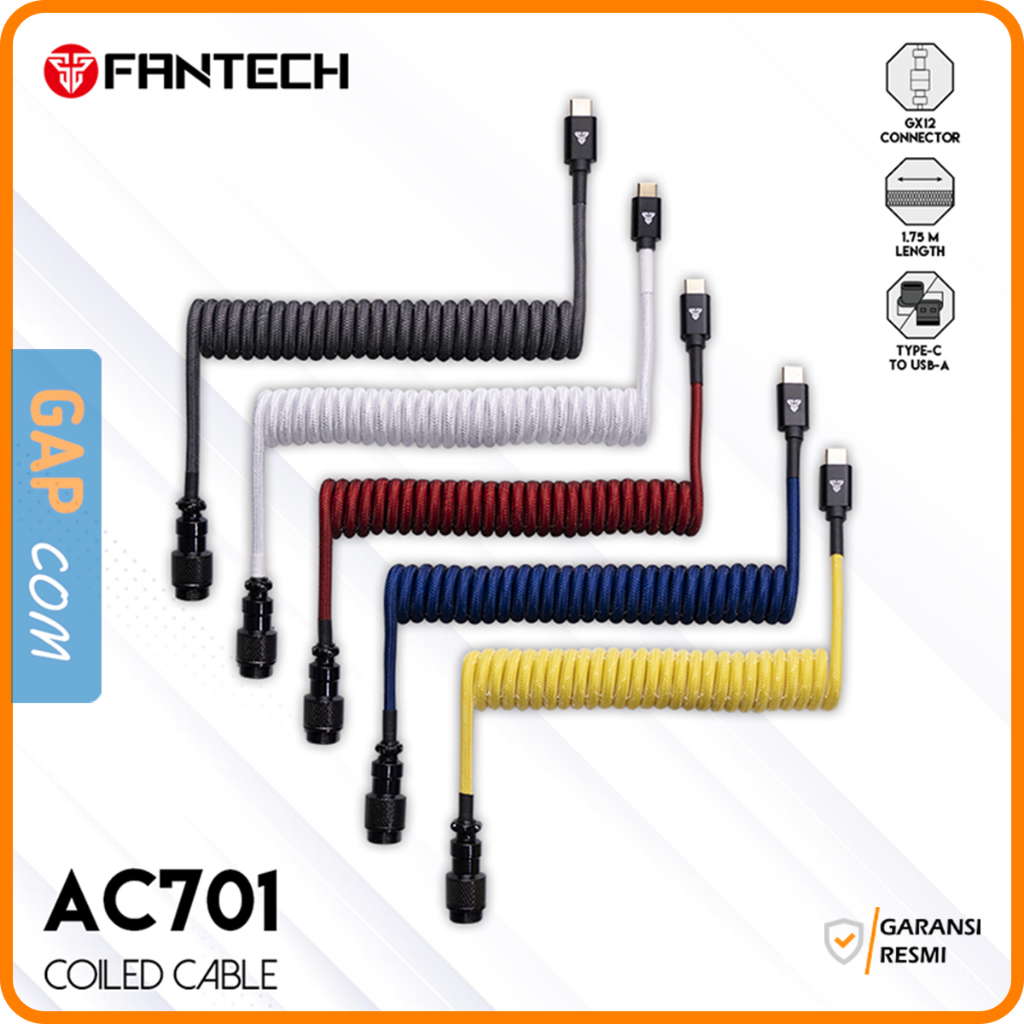 Jual Kabel Keyboard Mechanical Fantech AC701 Aviator USB-C Coiled Cable ...