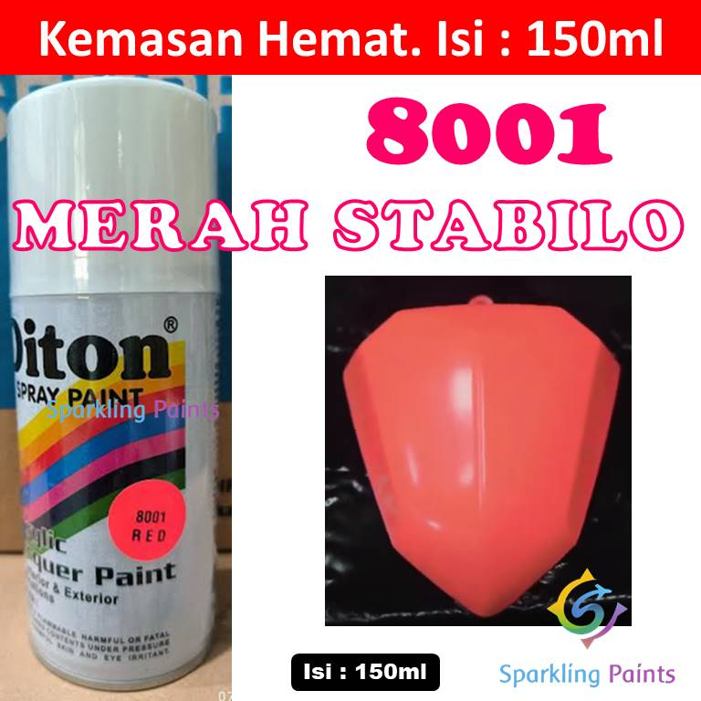Jual Pilox Diton Fluorescent Red 8001 150ml Ekonomi Ekonomis Hemat ...