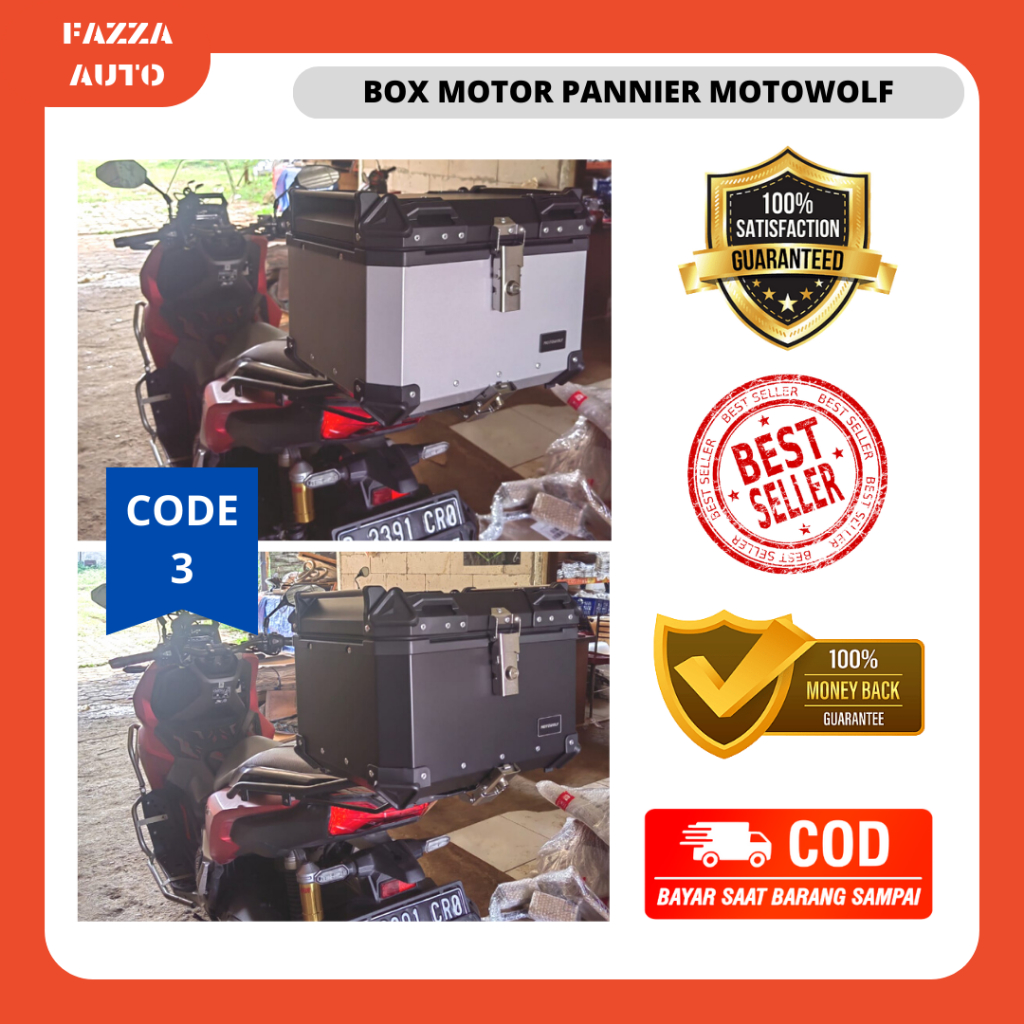 Jual BOX MOTOR BOX PANNIER PANIER MOTOWOLF | Shopee Indonesia