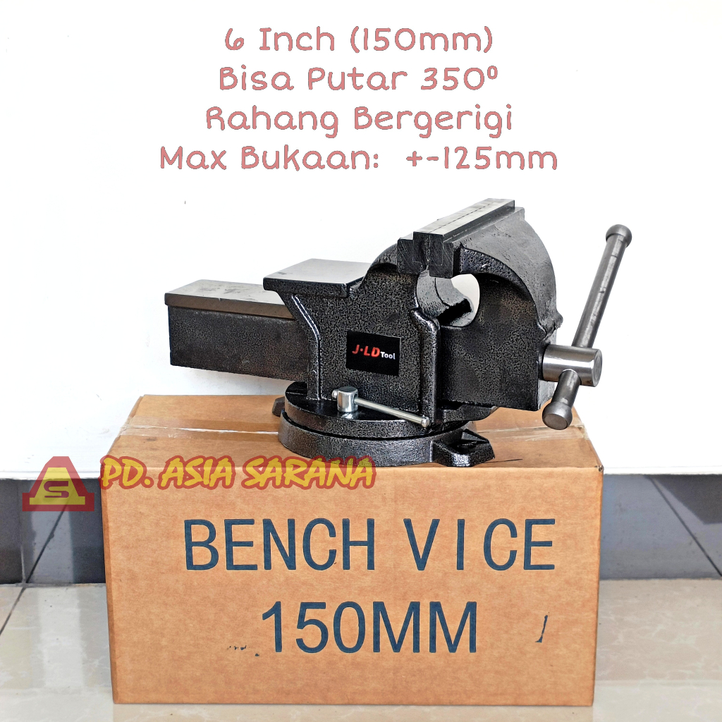 Jual Catok Ragum Putar 6" Inch JLD Bais Besi Tanggem Paron Bench Vise ...