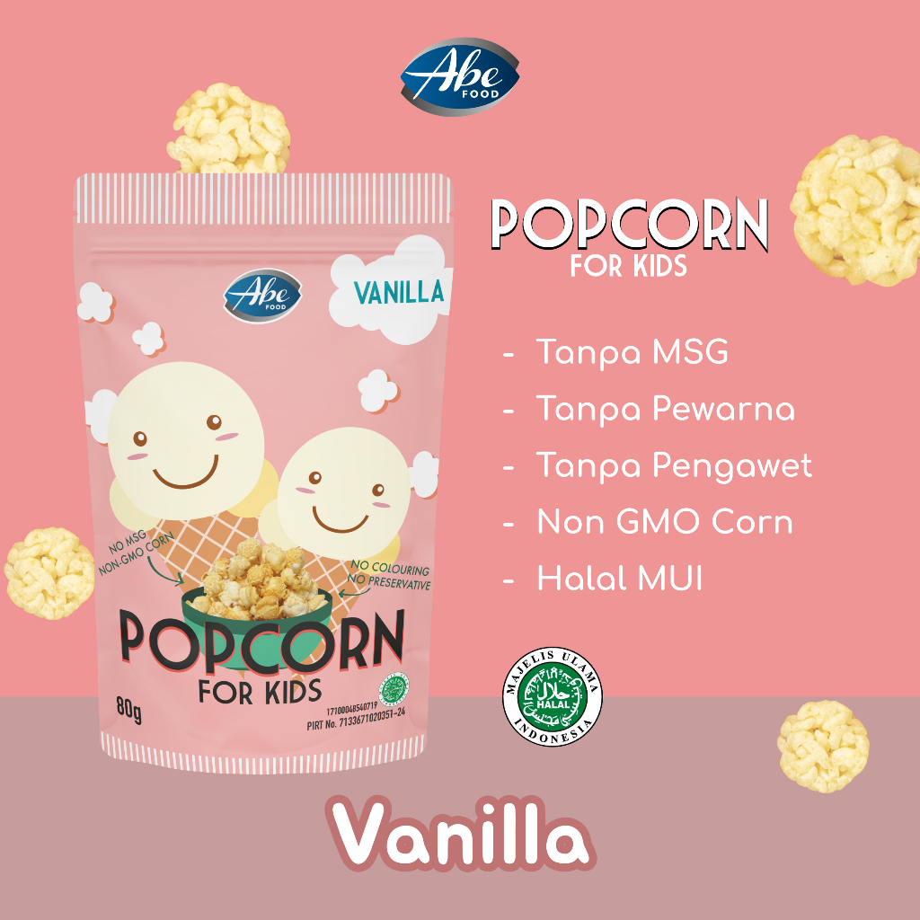 Jual Abe Food Popcorn For Kids 80gr / Abefood cemilan 80gr | Shopee ...