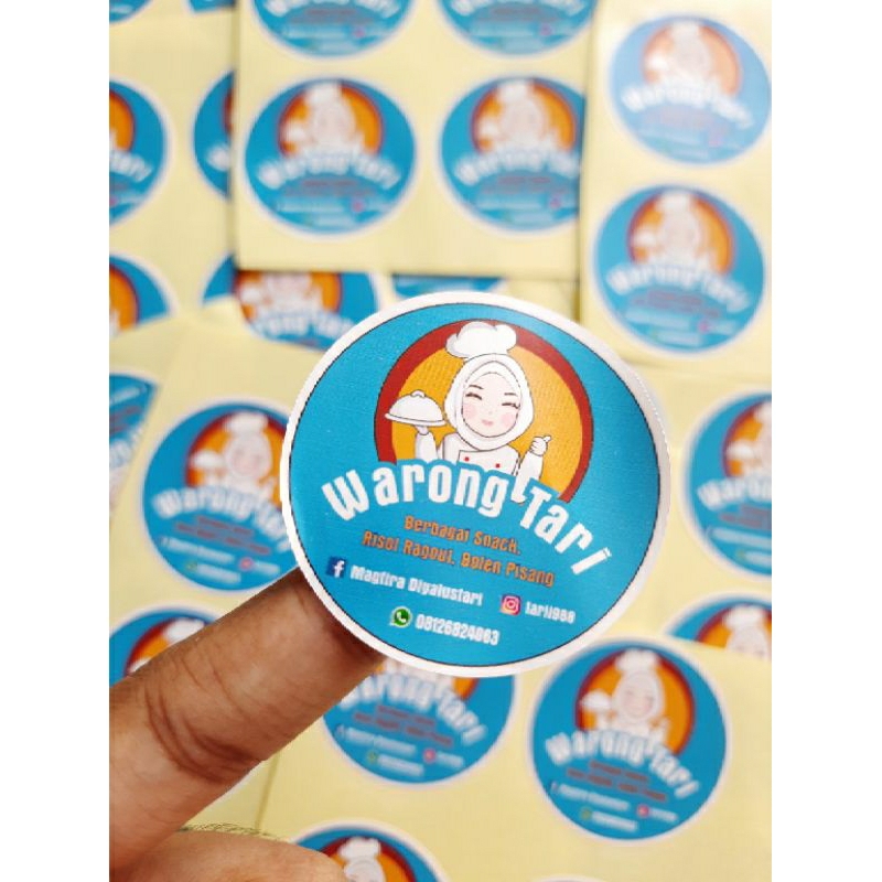 Jual stiker usaha petak/bulat uk. 4x4cm / 5x5cm/ 6x6cm/ pembelian ...