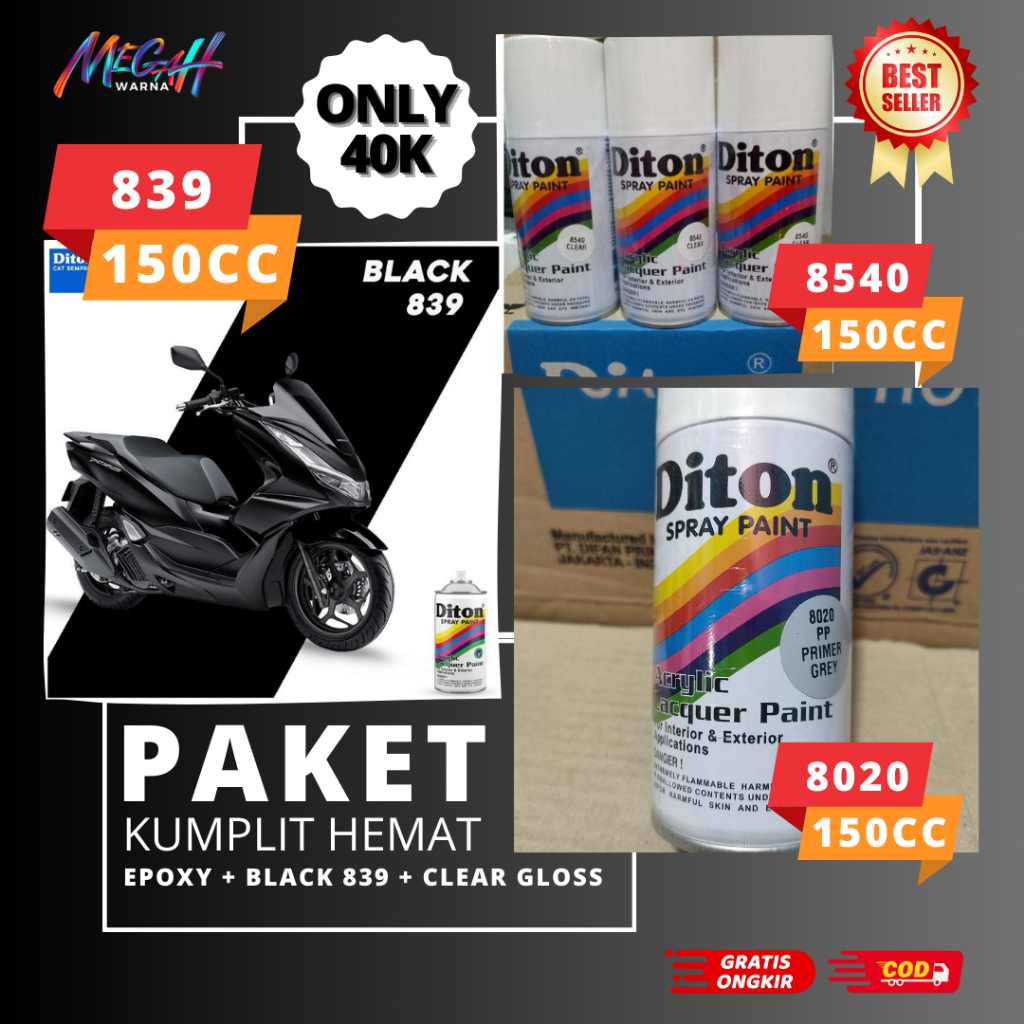 Jual ISI 3 Kaleng - Paket Kumplit Pilok Pilox DITON Hitam 839 + Epoxy ...