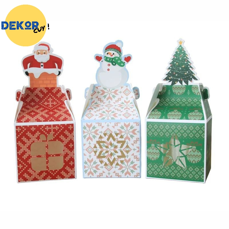 Jual (G6311) BOX KUE NATAL Christmas cake box cookies natal kotak kue ...