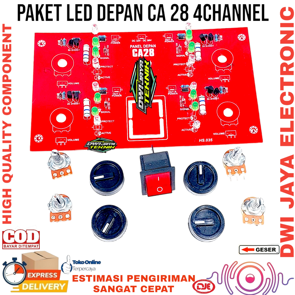 Jual LED panel depan plat ca 28 +4kenop+4 potensio mono | Shopee Indonesia