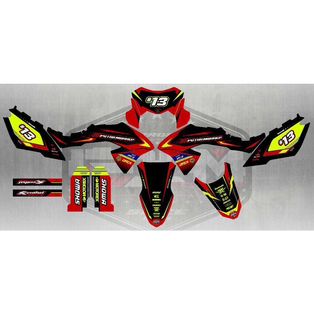 Jual Stiker Decal Dekal KLX BF / G / Ekstreme Merah Hitam Kuning ...