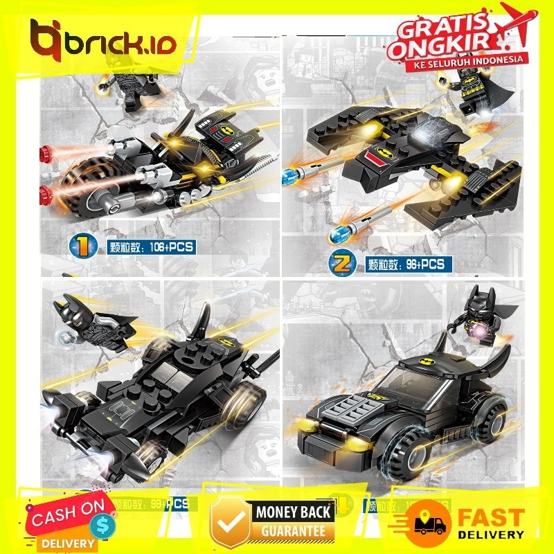 Jual Mainan Batman superhero merakit mobil dan figure avengers bricks ...