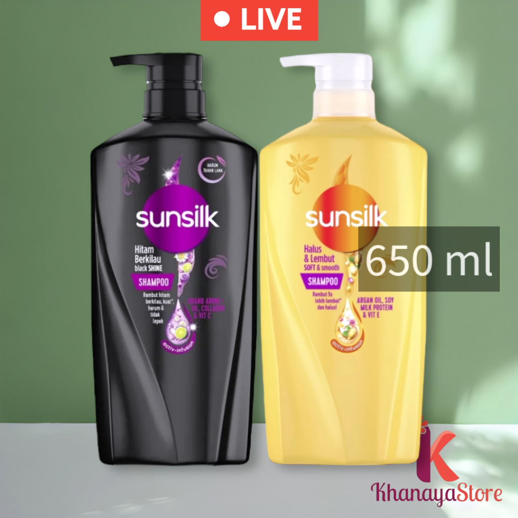 Jual Sunsilk Shampoo pump 650ml 650 ml / Black Shine Hitam Berkilau ...