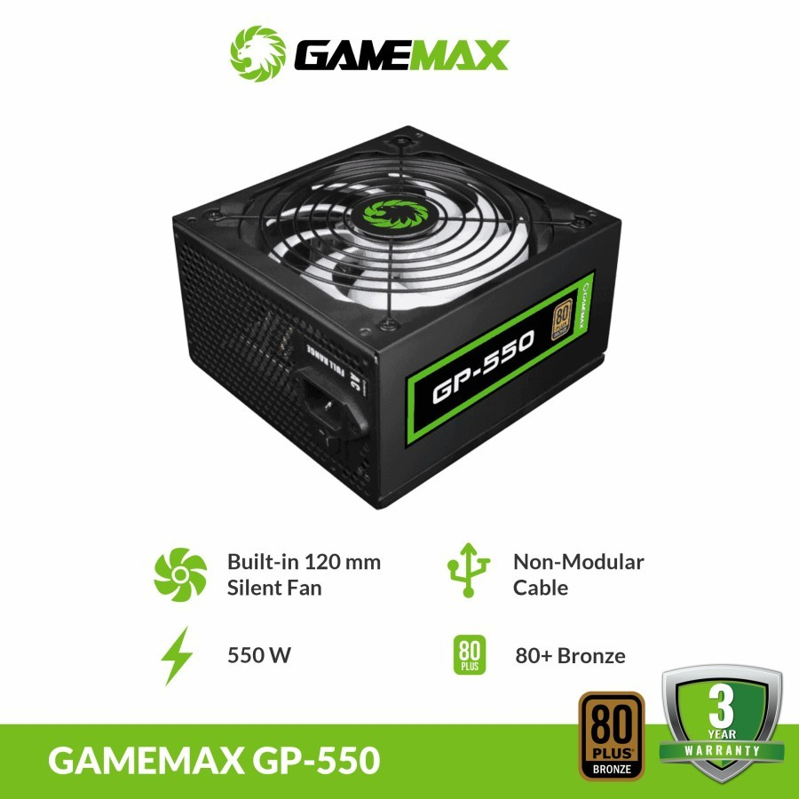 Jual Gamemax GP550 PSU 550 Watt +80 Bronze Certified - Power Supply ...