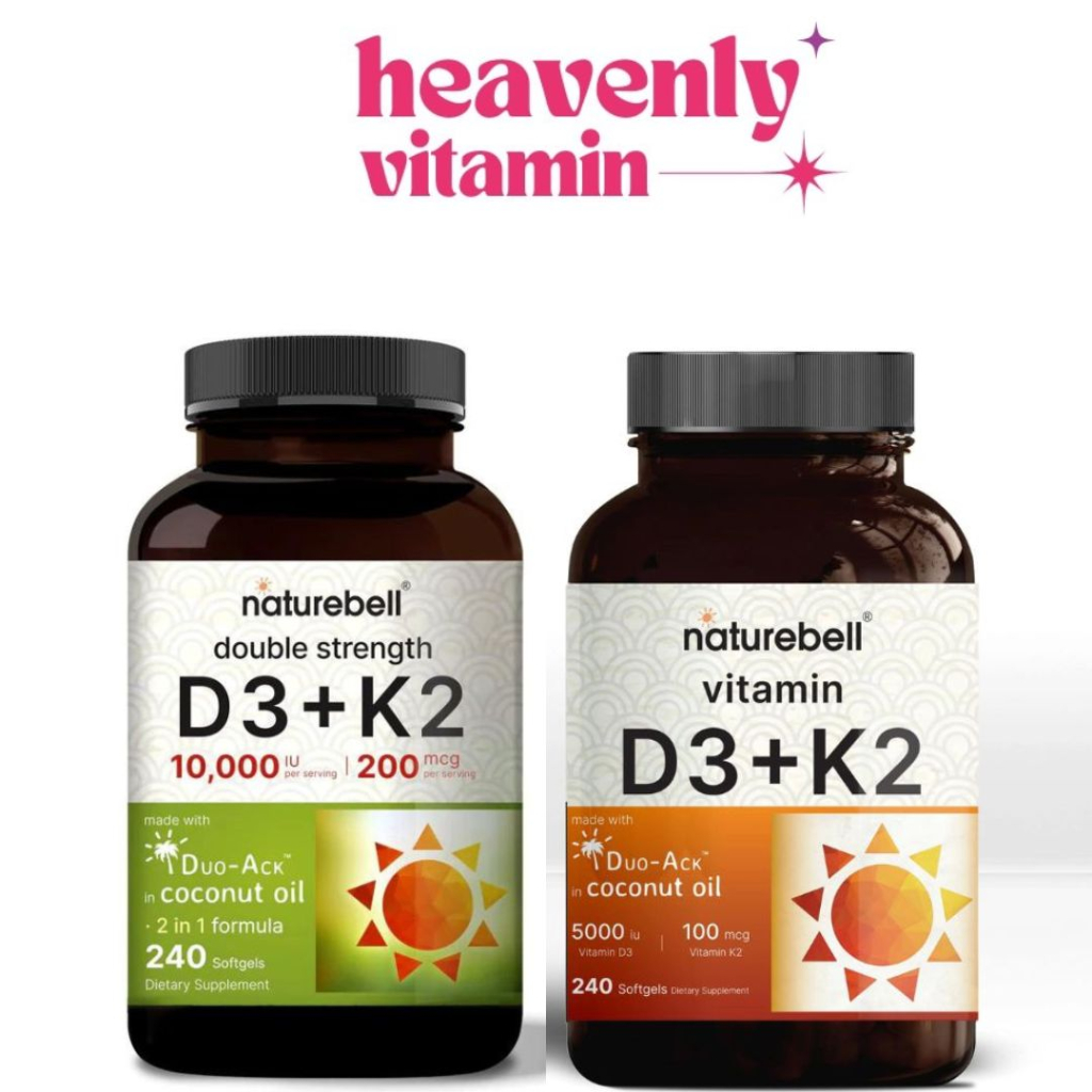 Jual Naturebell Double Strenght Vitamin D3+K2 with Coconut Oil-240 Softgels | Shopee Indonesia