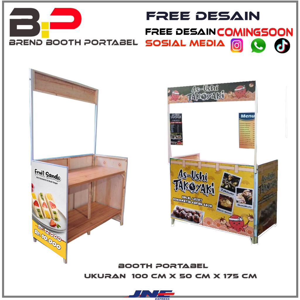 Jual Booth Portable Kayu Jumbo / Gerobak Lipat / Meja Jualan Portable / Booth Lipat Ringan ...