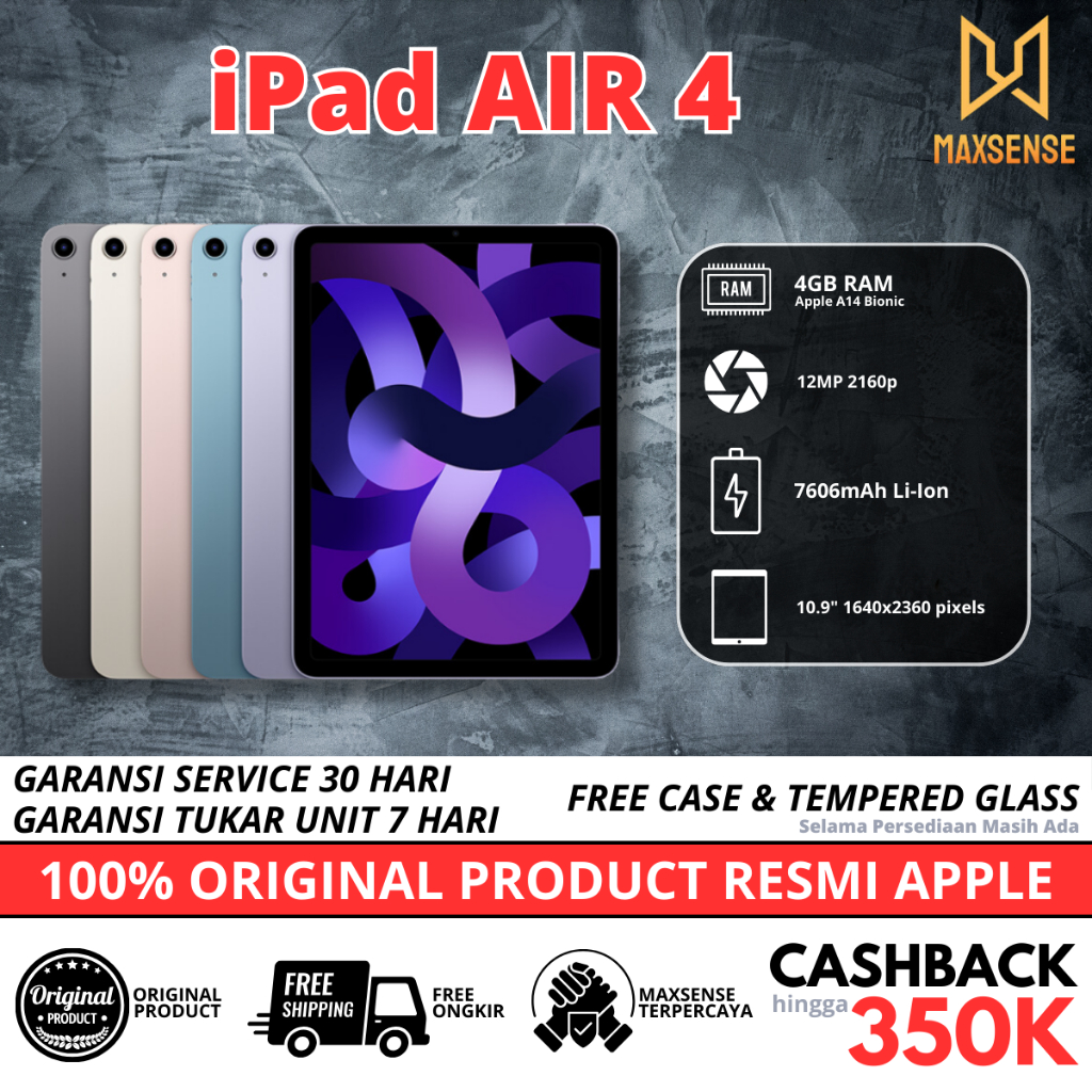 Jual iPad Air 4 Wifi Cellular 256GB 64GB Second Original | iPad Air Gen ...