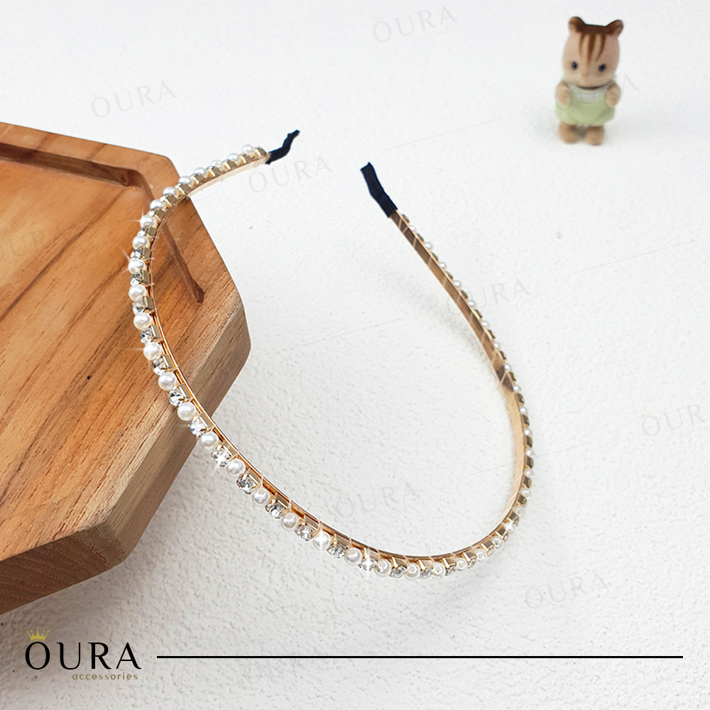 Jual Bando Mutiara Korea Bandana Dewasa Berlian Korean Pearl Headband ...