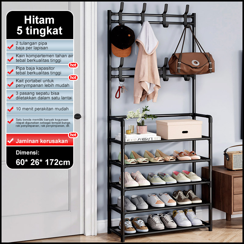 Jual Stand Hanger Rak Sepatu Penyimpanan Tempat Topi Rak Pakaian ...