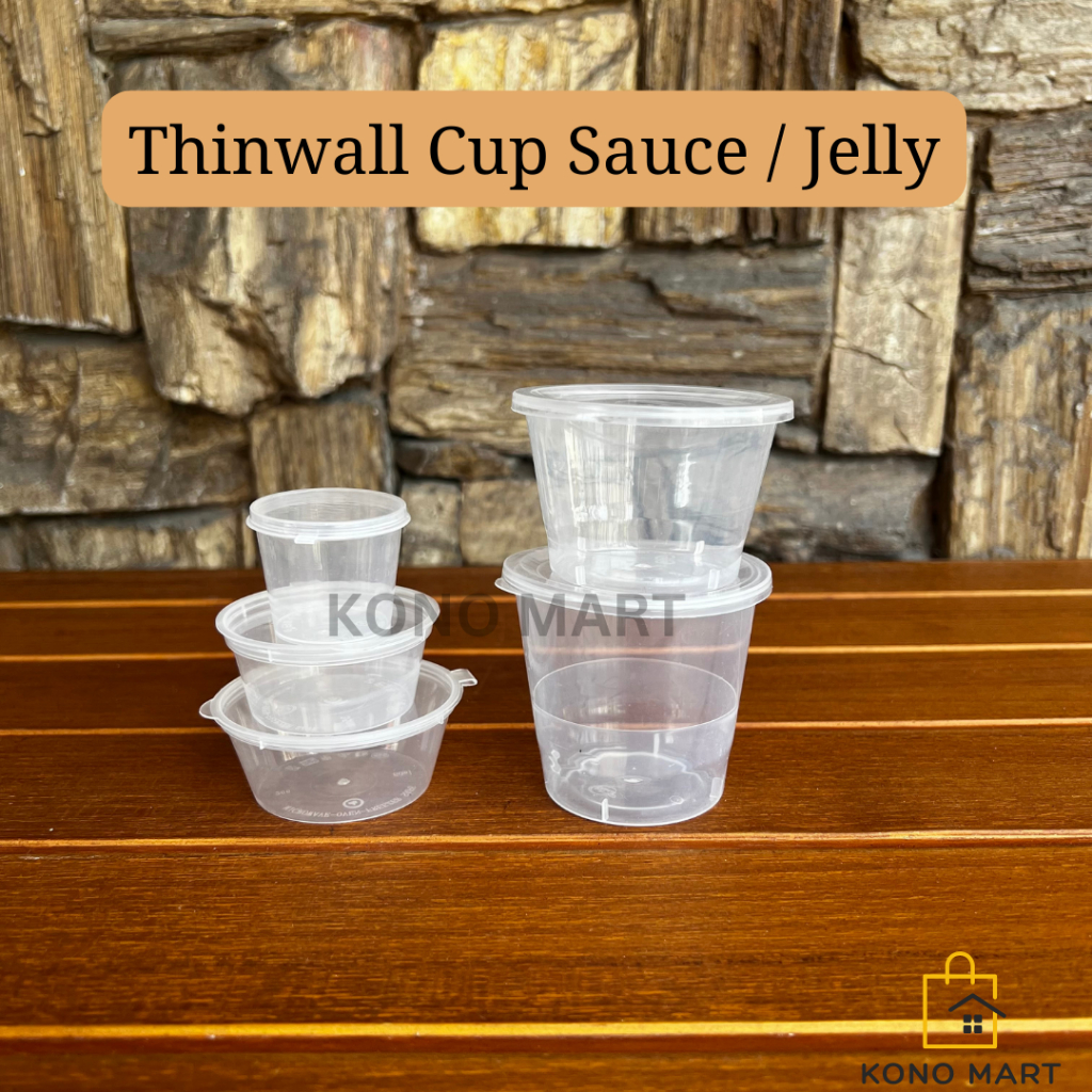 Jual Thinwall Sauce Cup 25 35 60 100 150 UKURAN LENGKAP READY Kotak ...