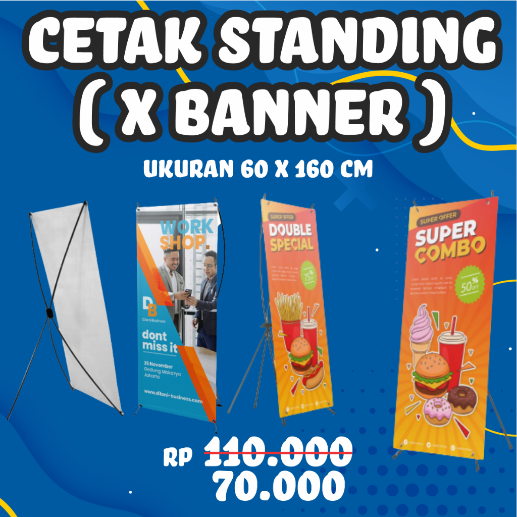 Jual STANDING BANNER X BANNER Y BANNER 60x160cm untuk promo cafe ...