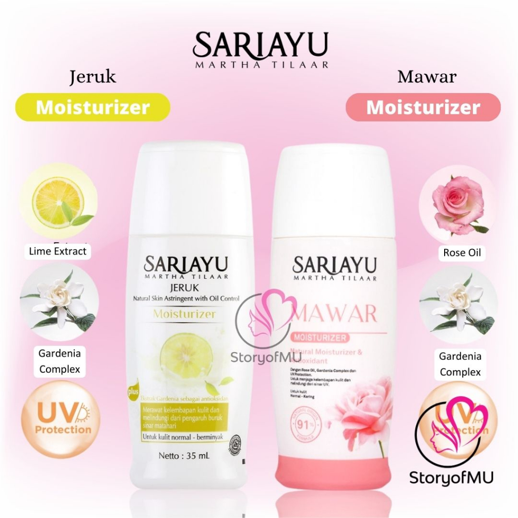 Jual SARIAYU Moisturizer Mawar | Jeruk 35ml - Pelembab Wajah | Shopee ...