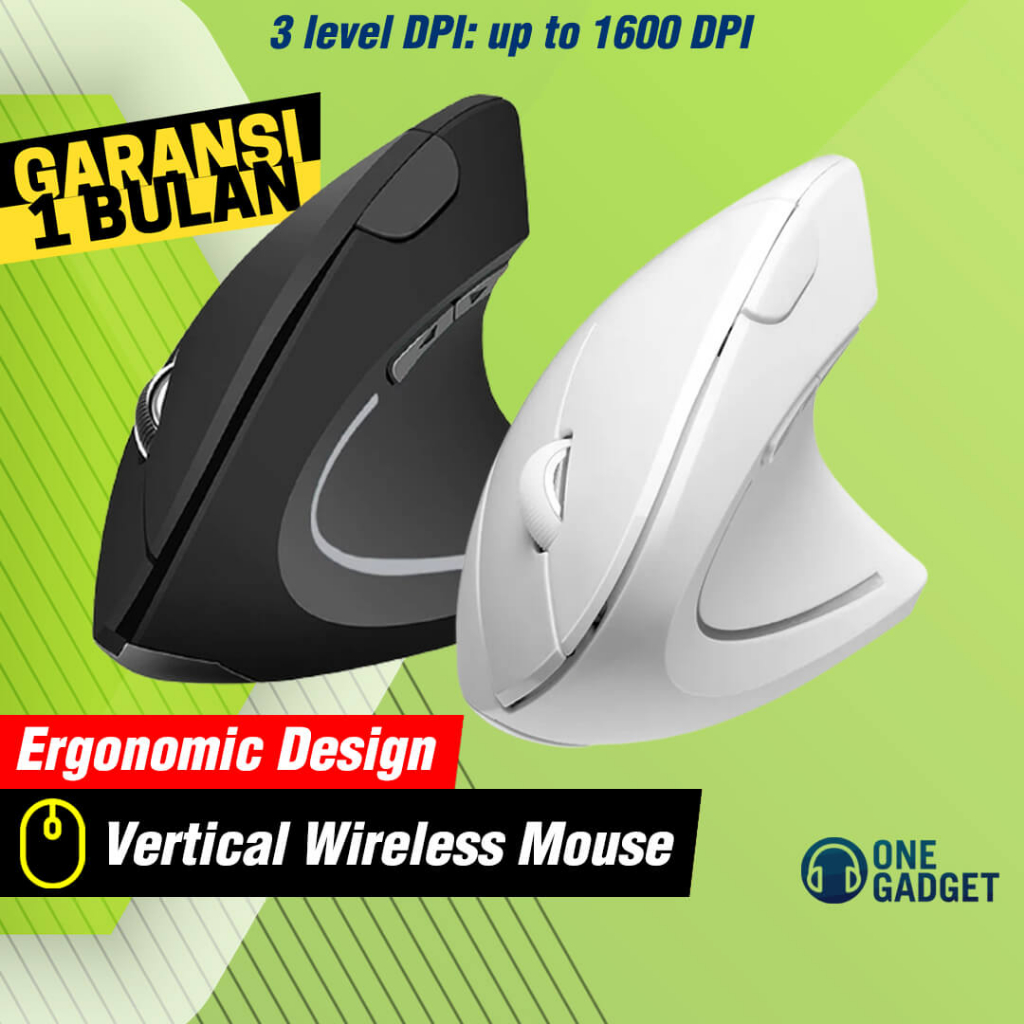 Jual Mouse Wireless Vertical Ergonomic Gaming Design RGB Tanpa Kabel ...