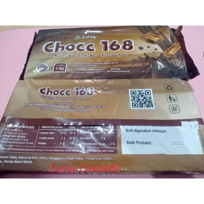 Jual Chocolate compound coklat batangan Chocc168 1kg | Shopee Indonesia