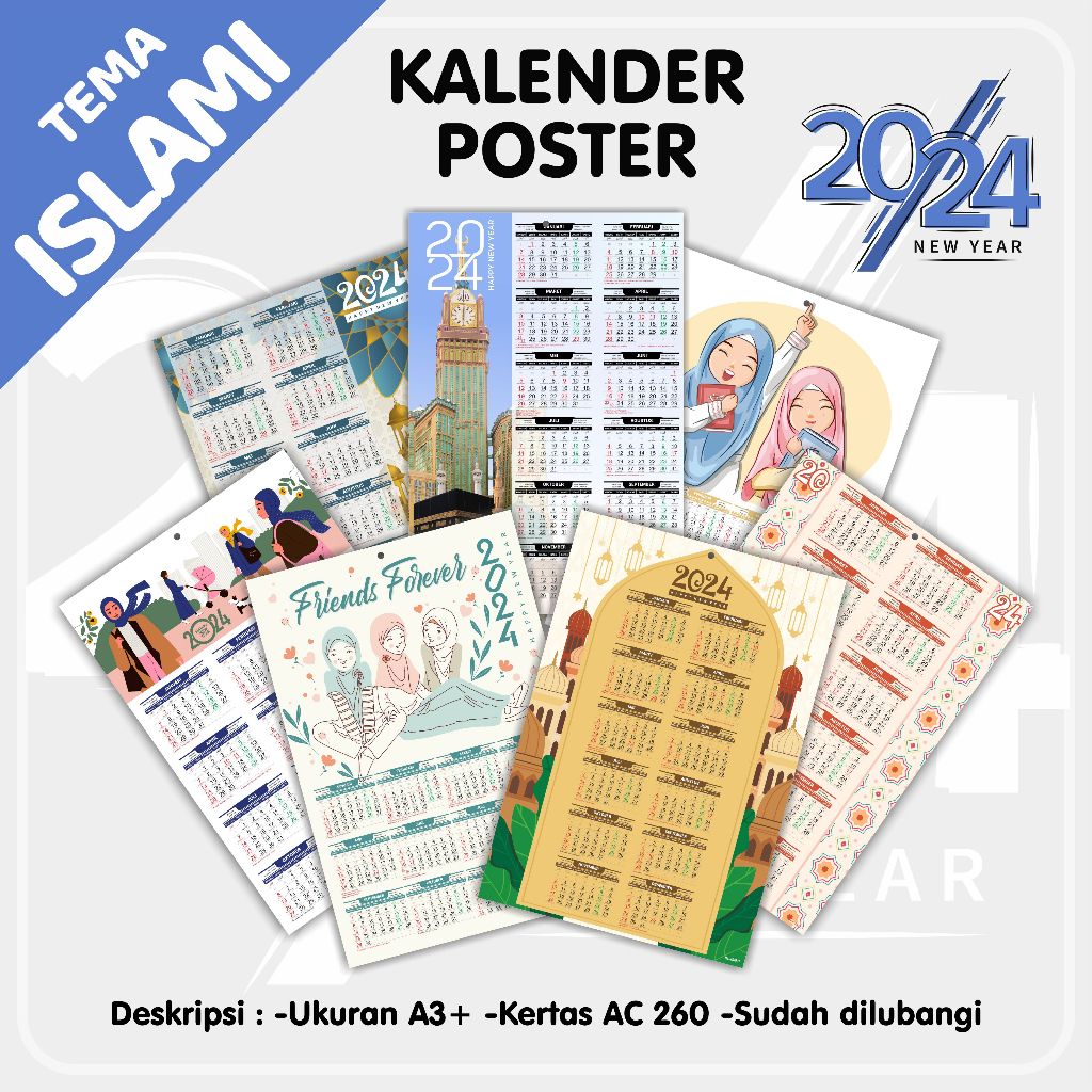 Jual Kalender dinding ISLAMI - Kalender poster islami | Shopee Indonesia