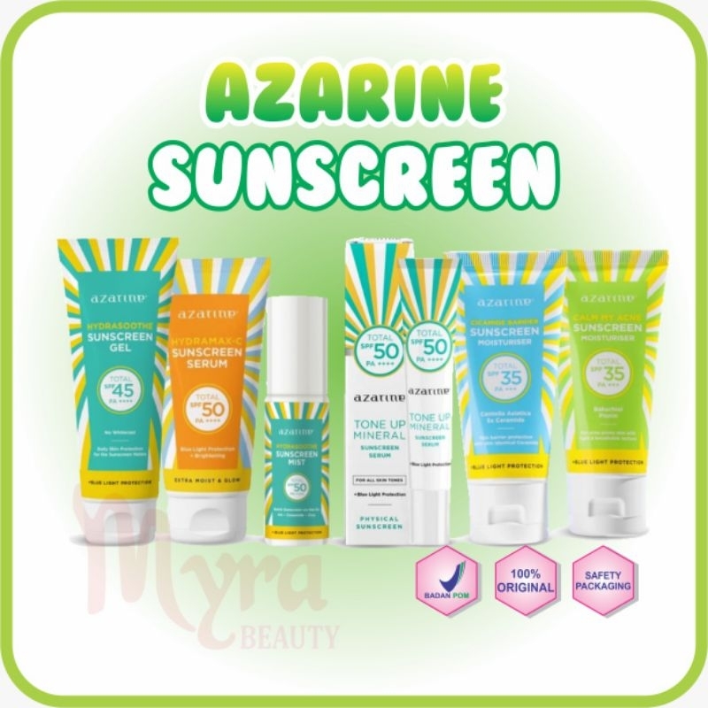 Jual AZARINE SUNSCREEN HYDRASOOTHE SUNSCREEN GEL MIST TONE UP CALM MY ...