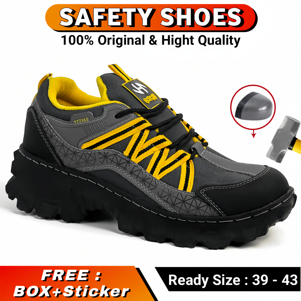 Jual Sepatu Pria Safety Ujung Besi Outdoor Kerja Proyek Lapangan ...