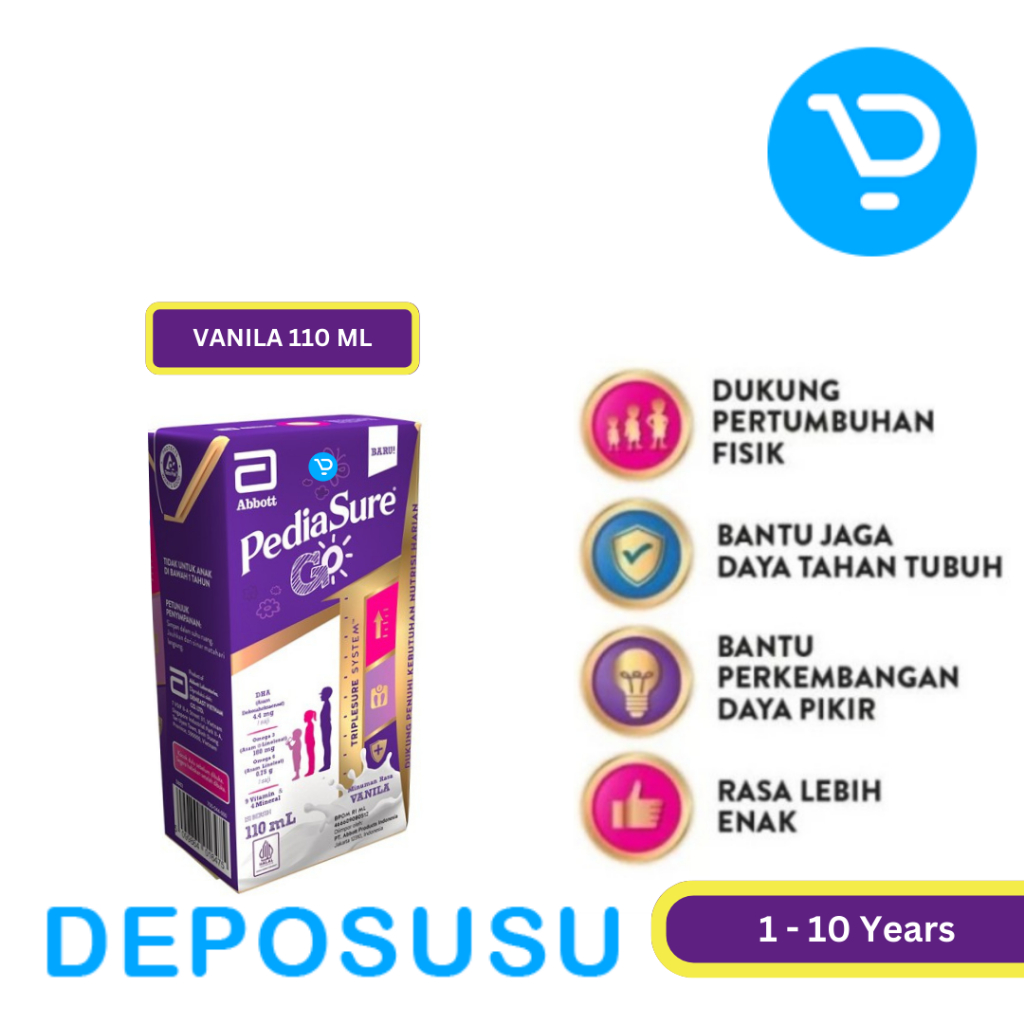 Jual Pediasure GO Susu Pedia Sure UHT 110 ml rasa Vanila Coklat cokelat | Shopee Indonesia