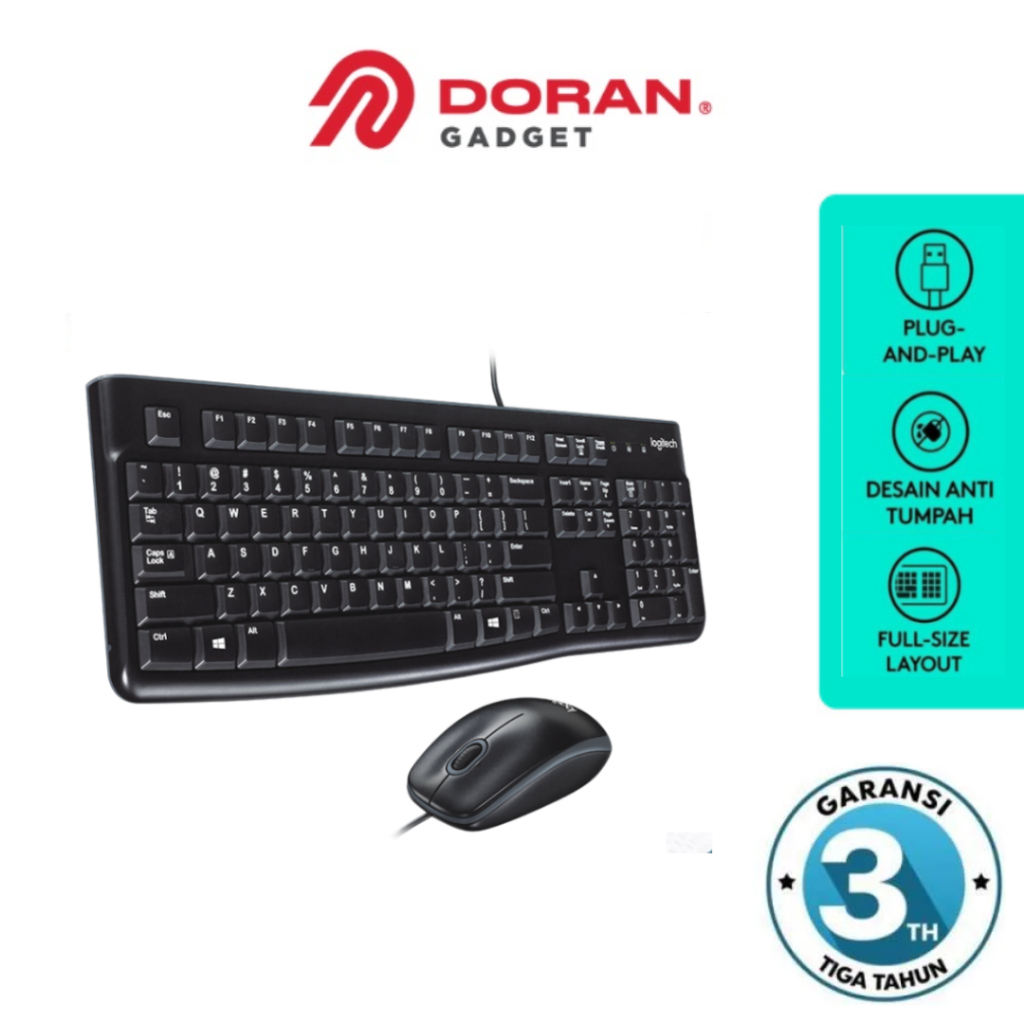 Jual Logitech MK120 | Mouse Keyboard Kabel USB Combo Bundling - Garansi Resmi 3 Tahun | Shopee ...