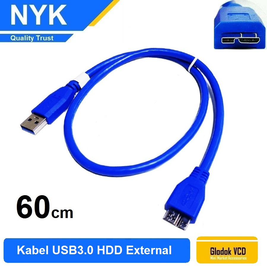 Jual Cable USB 3.0 to Micro B NYK Kabel HDD Hard disk External | Shopee ...