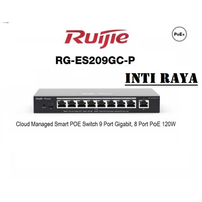 Jual Ruijie Reyee RG-ES209GC-P Cloud Managed 9 Port Gigabit PoE+ Switch ...
