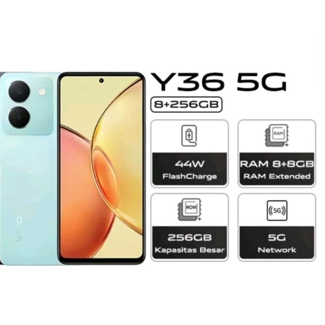 Jual VIVO Y36 4G 5G RAM 8 256 GARANSI RESMI ORIGINAL GRESS BARU 100% NEW ASLI | Shopee Indonesia