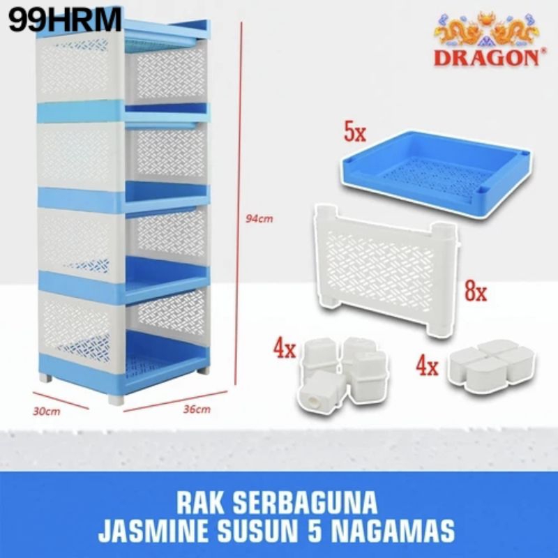 Jual DRAGON Jasmine Rak Plastik Susun Serbaguna (2,4,5 Susun) | Shopee ...