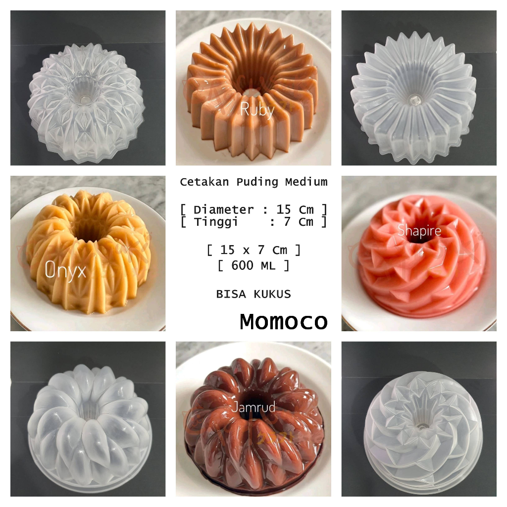 Jual Cetakan Kue Puding 15 x 7 Cm 600 ML Loyang Onyx Jamrud Shapire ...