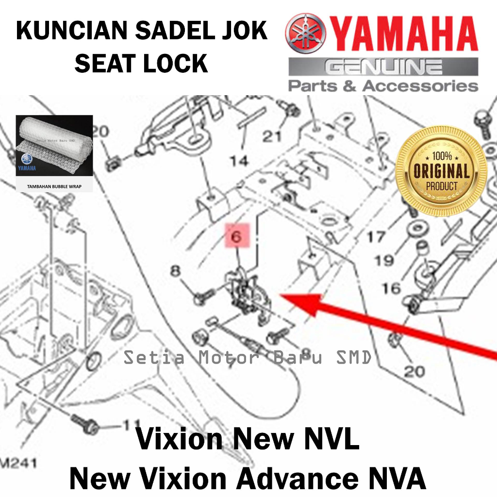Jual Seat Lock Kuncian Sadel Jok New Viion NVL Advance NVA Asli ...