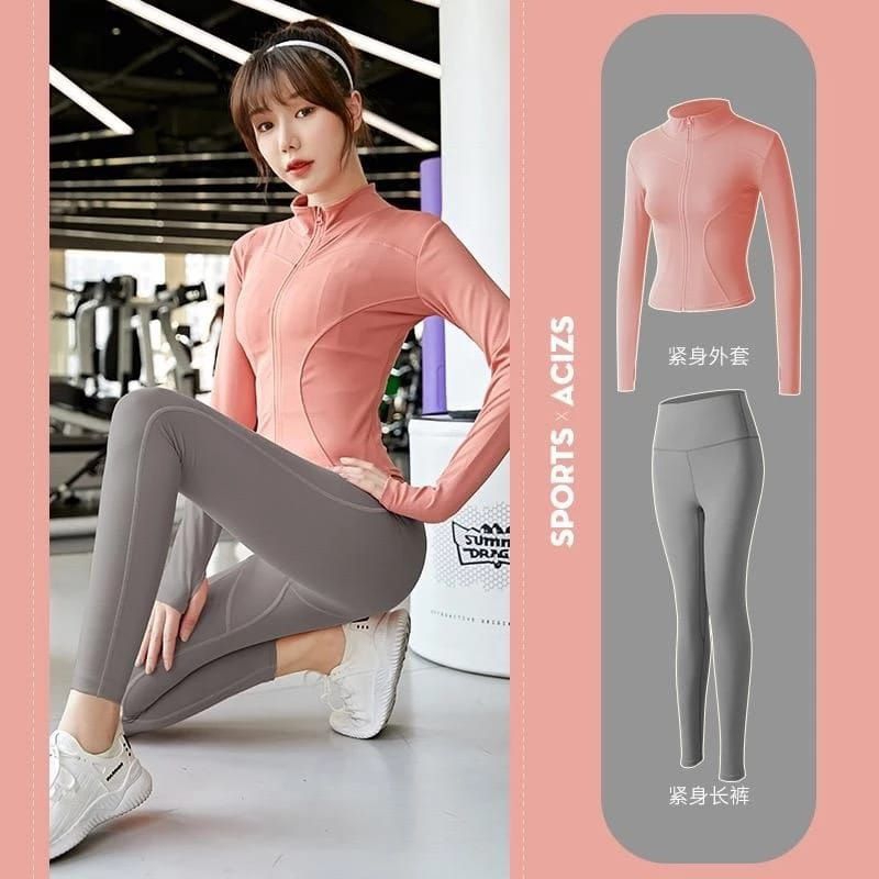 Jual set jaket gym fitnes yoga/setelan olahraga wanita(MTWT-MT) | Shopee Indonesia